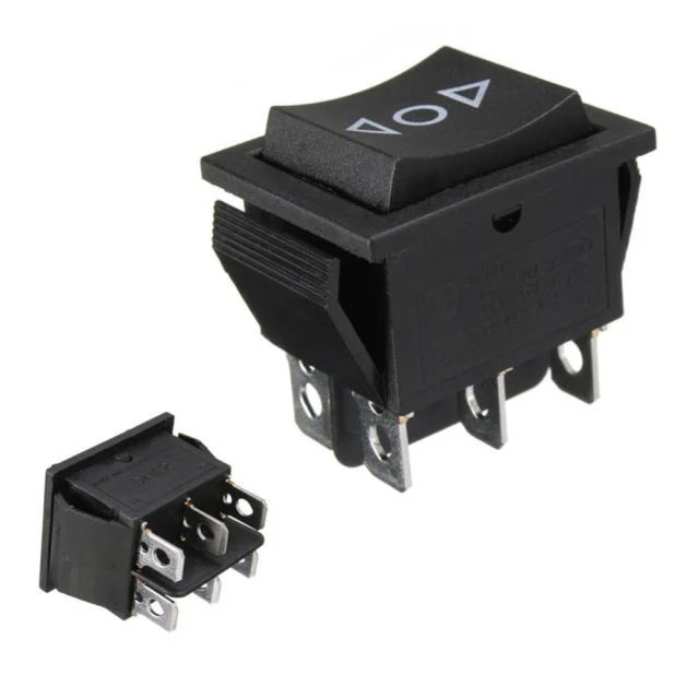 DPDT Center Off Rocker Switch - Spring Action - ComponentsTree.com
