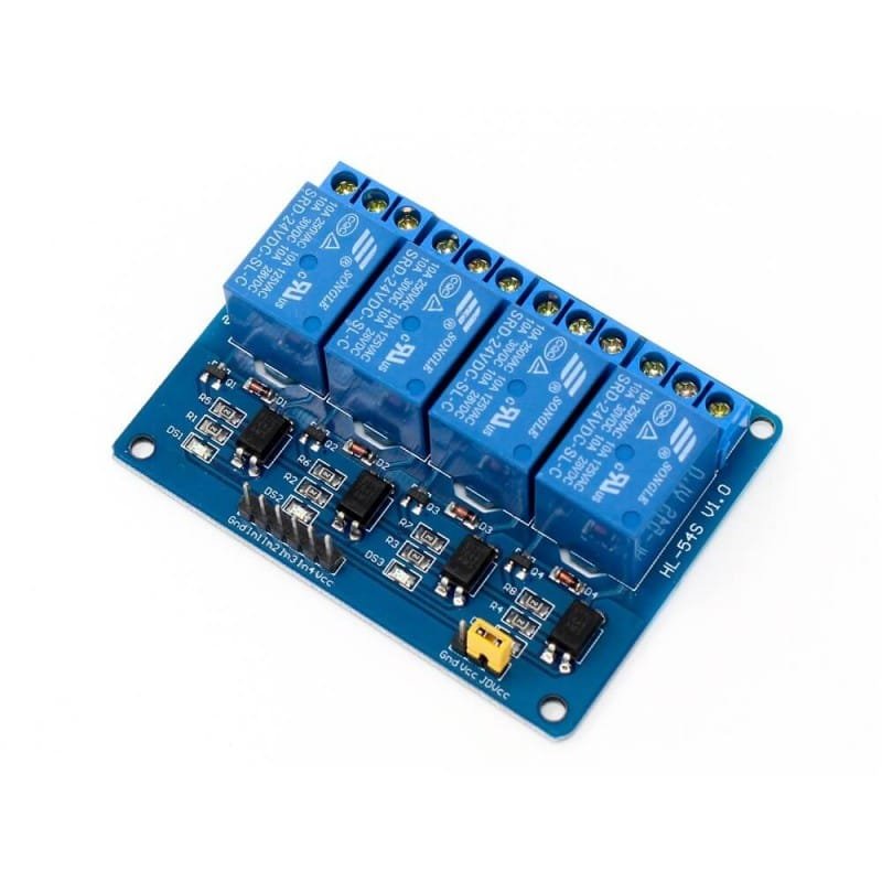 4 Channel 24V Relay Module with Optocoupler - ComponentsTree.com