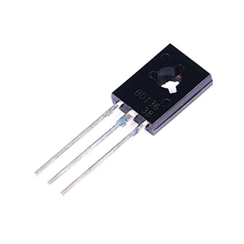 BD136 PNP Bipolar Medium Power Transistor 45V 1.5A TO-126 Package ...