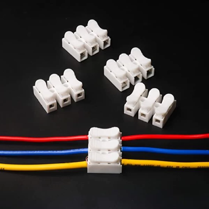 3 Way Press/Push Fit Connector Terminals - 2 Pieces Pack ...