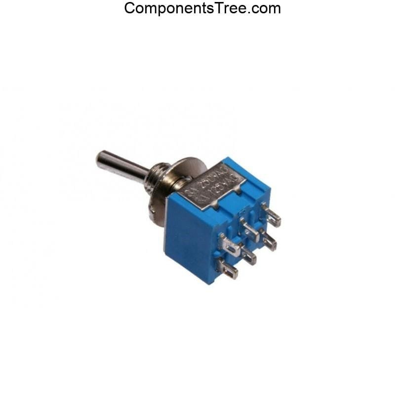 6A 125V DPDT ON-OFF-ON Toggle Switch - ComponentsTree.com