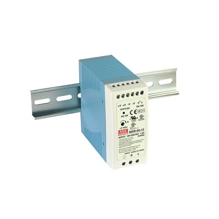 Mean Well MDR-60-12 Industrial DIN Rail Power Supply – 12V 5A 60W ...