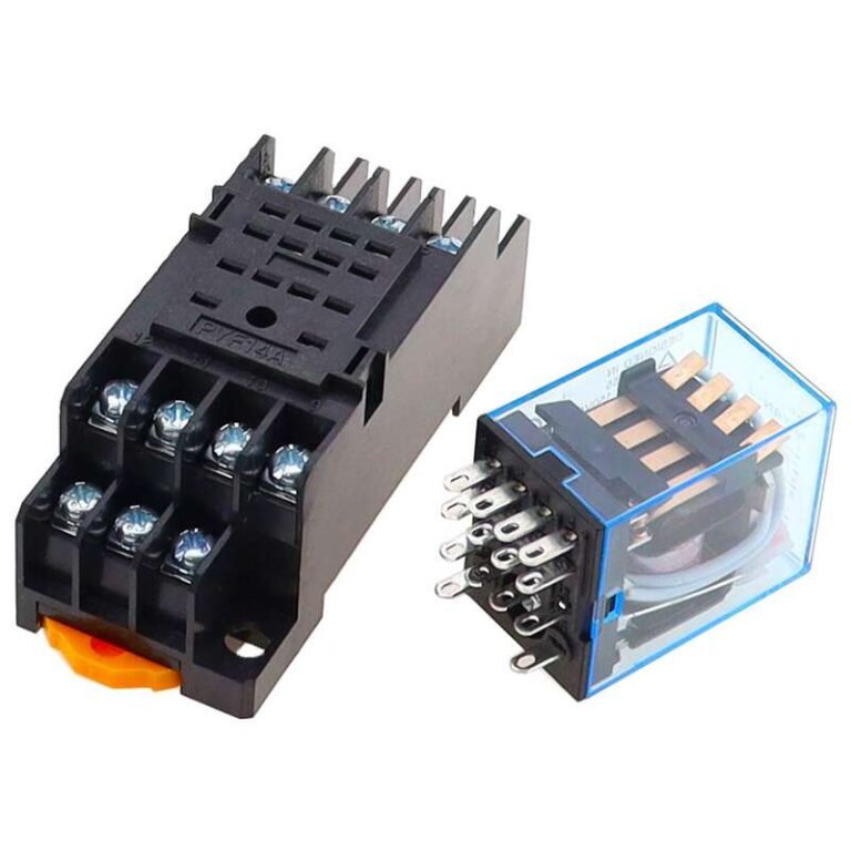 12V DC Coil DPDT Power Relay MY4N 14 Pin with Socket Base (4 change ...