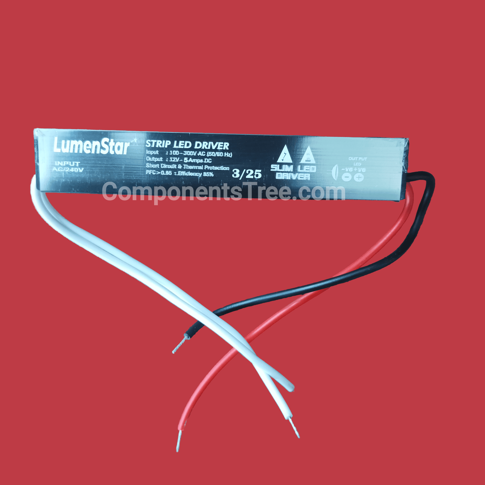 12V 5A LED Strip Driver (Slim LED Strip Driver) - ComponentsTree.com